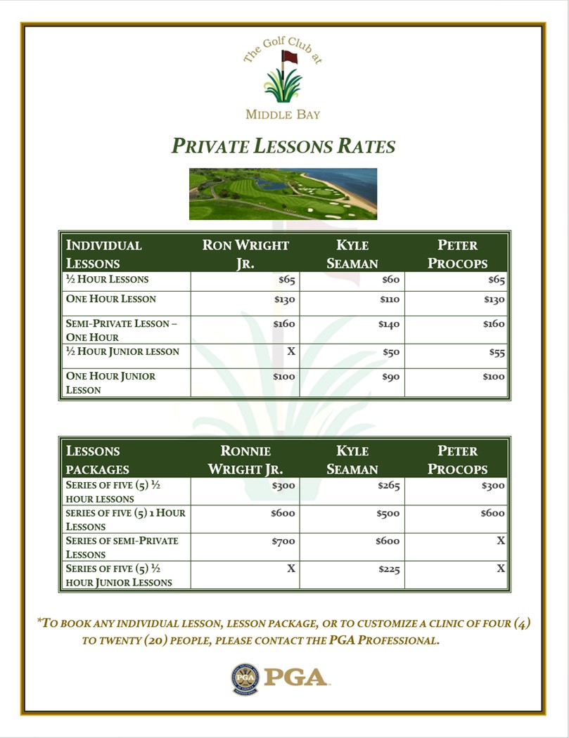 Lessons - The Golf Club at Middle Bay